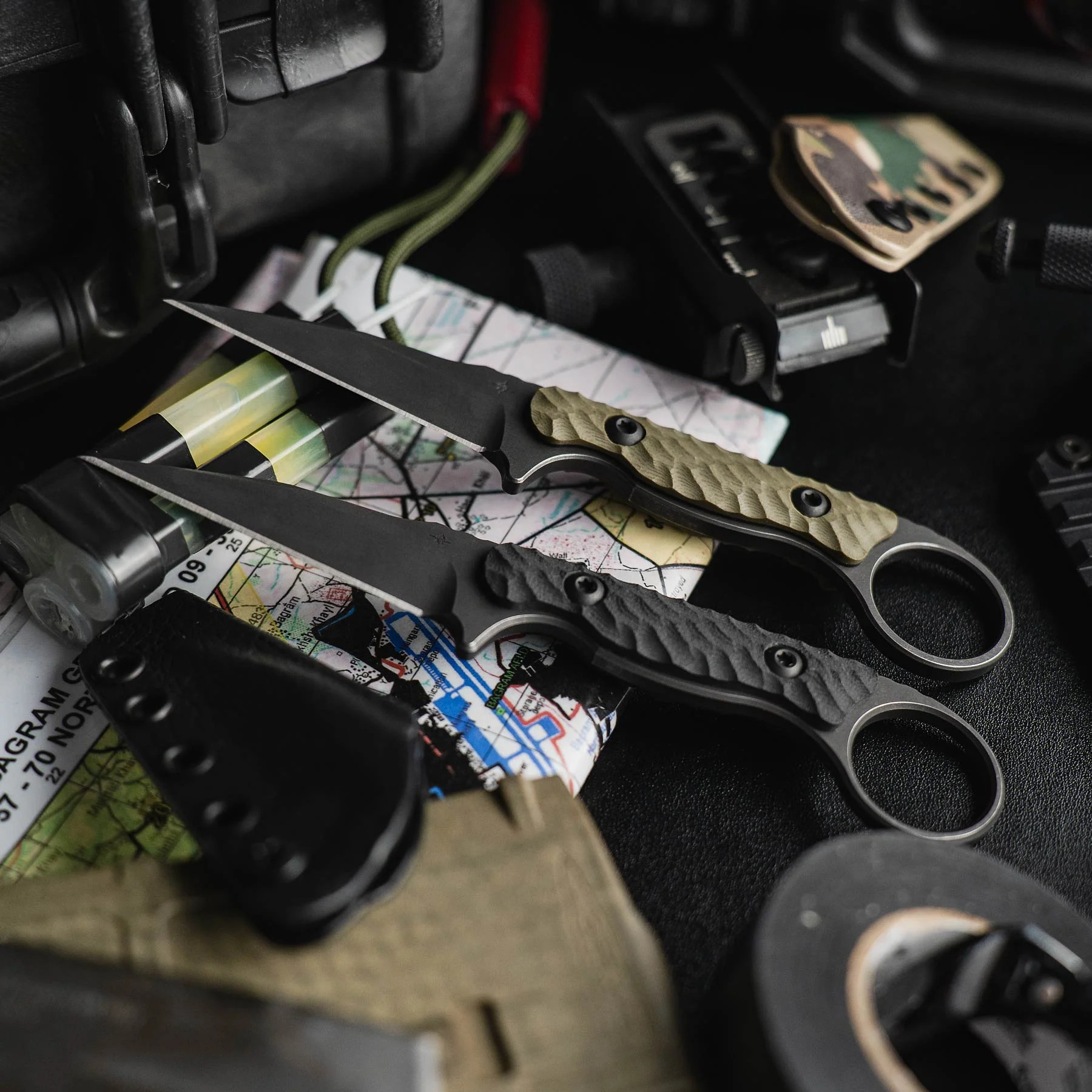 Toor Knives Jank Shank Covert Green Tactical Fixed Blade Knife Black