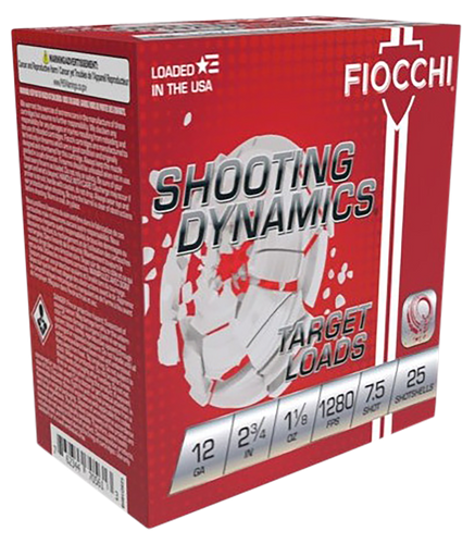 Fiocchi Shooting Dynamics Target 12 Gauge 2.75" 1 1/8 oz 7.5 Shot 25 ...