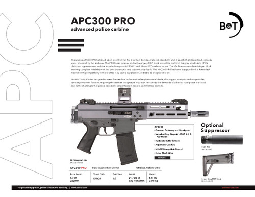 B&T APC300 PRO .300 Blk 8.7" Sniper Grey ACRO Bundle