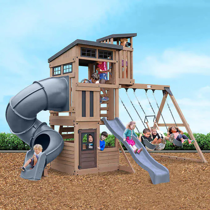 Gorilla Playsets Skyline Lookout Outdoor Playset powered by HandyBuddy