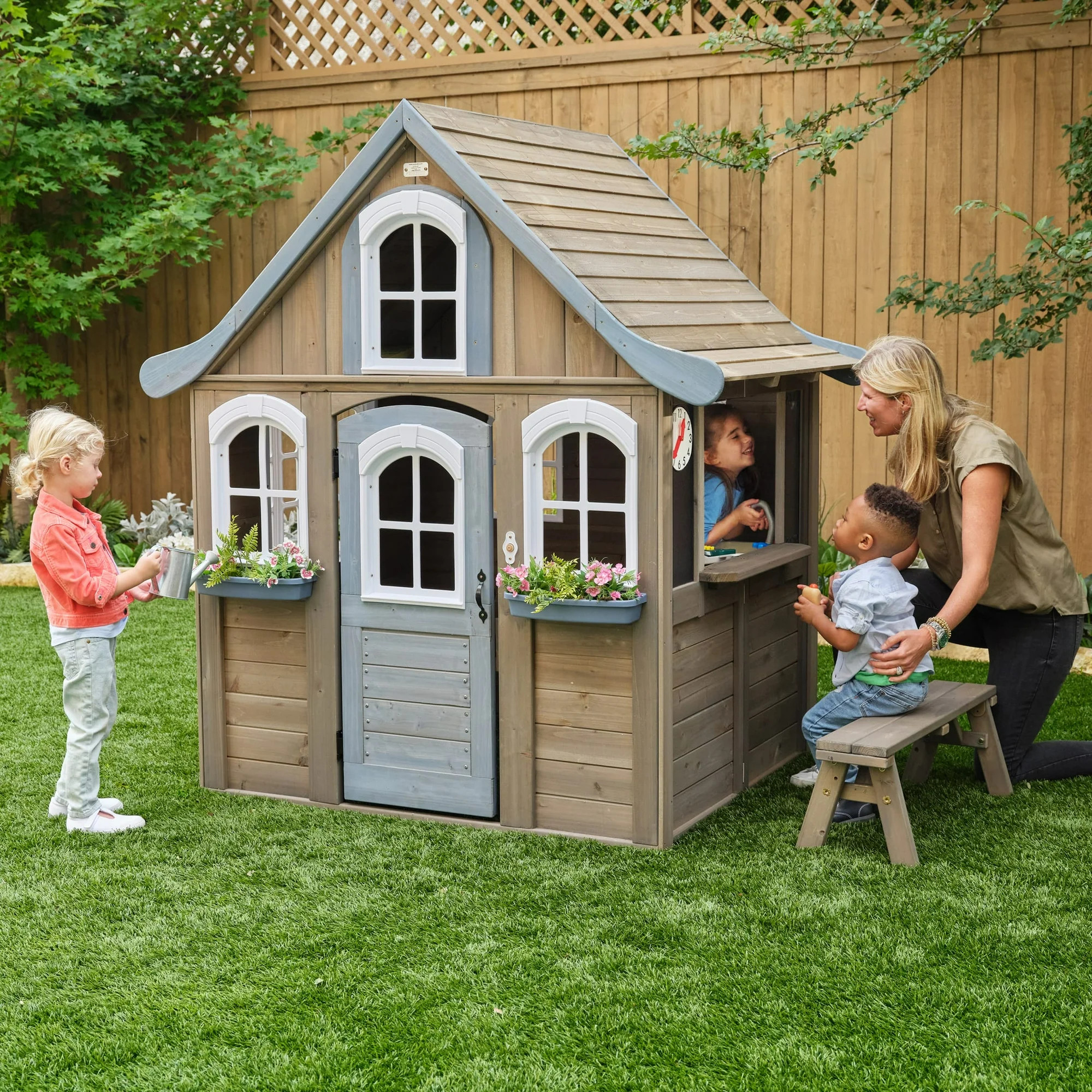 Kidkfaft Forestview II Wooden Outdoor Playhouse Service