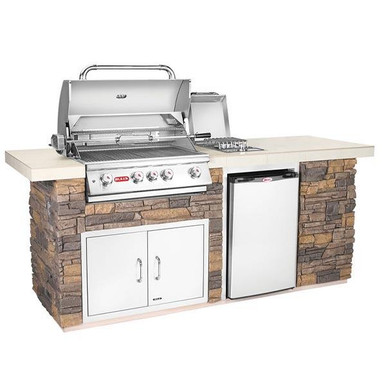 Bull Outdoor Products Faux Stone BBQ Grill Island Installation Service