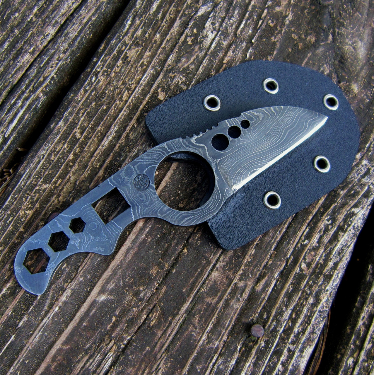 Lacy Smith - Damascus Neck Knife - SK1610340-FLS - Smith Knives
