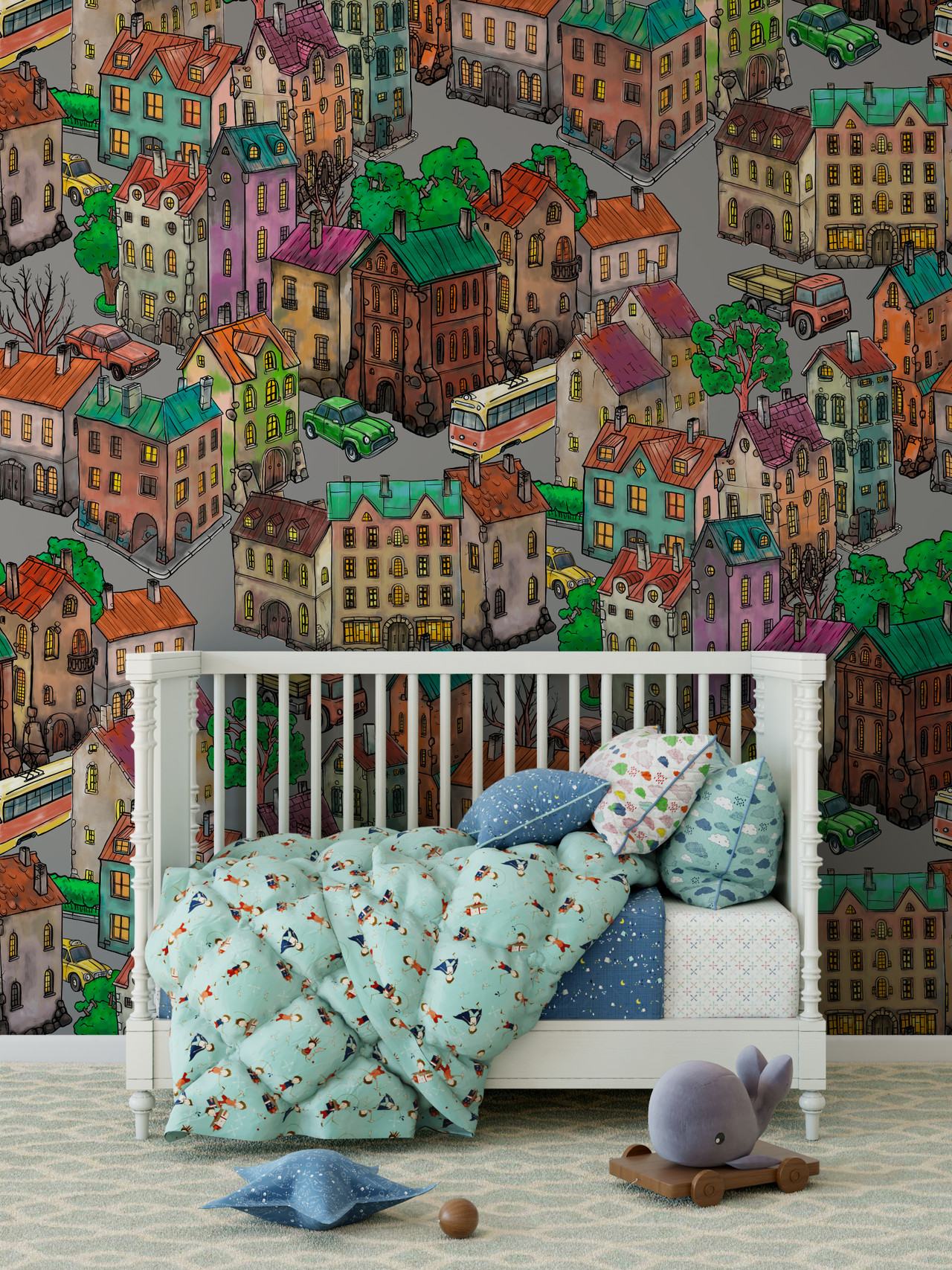 Cartoon City Kids Wallpaper | Wallpaper Mural | Wall Mural