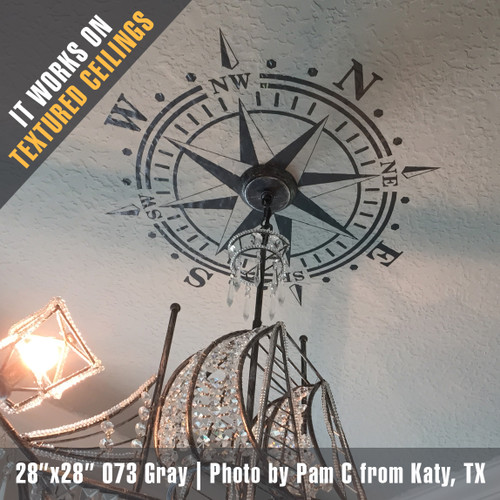Ceiling medallion Compass Rose LARGE Decal Nautical Beach Sailing Decor