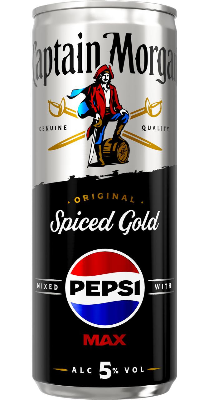 Diageo Captain Morgan Spiced and Pepsi Max 25cl 5%