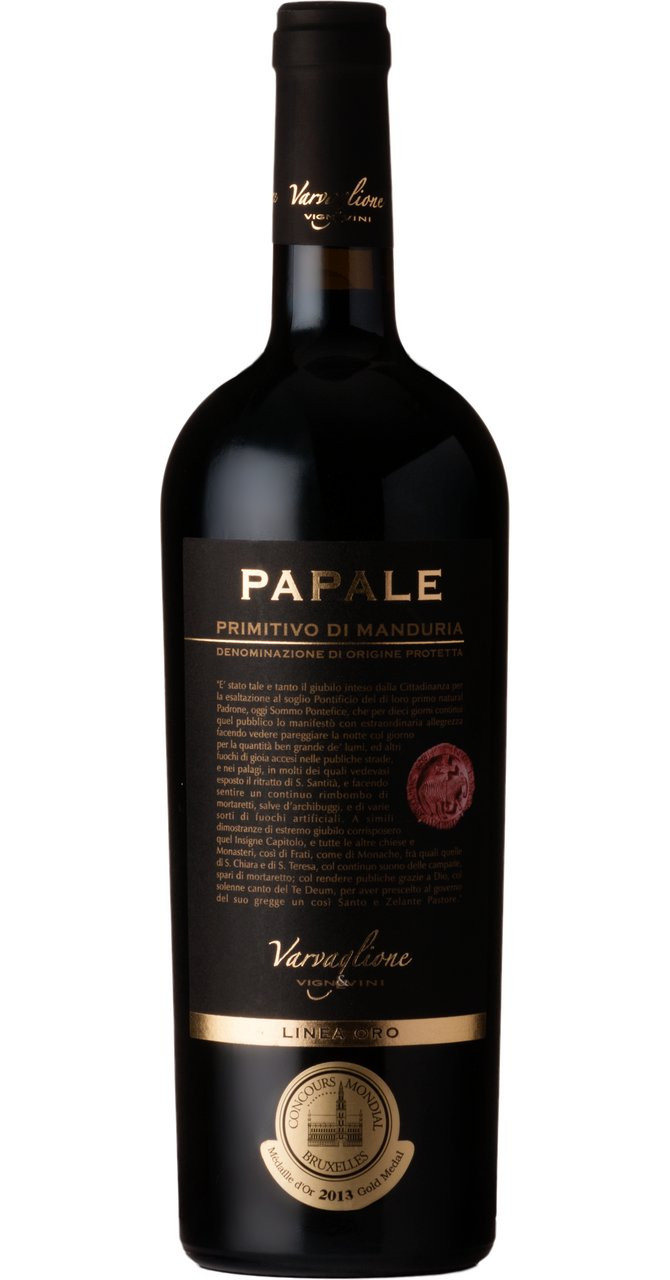 Varvaglione Papale Oro Primitivo di Manduria 2021 75cl 14.5%
