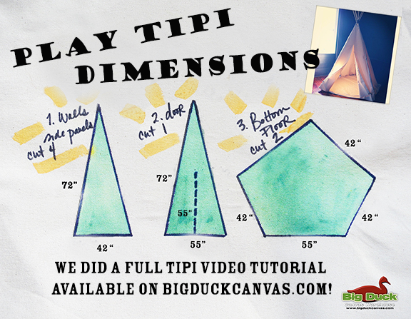 Play Tipi Video Tutorial and Dimensions - Big Duck Canvas