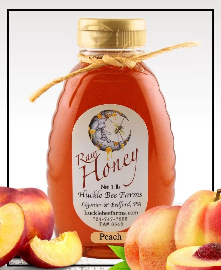 Peach Infused Honey 1lb.
