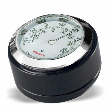 Marlin's Gloss Black Motorcycle Thermometer for Harley Davidson Road ...