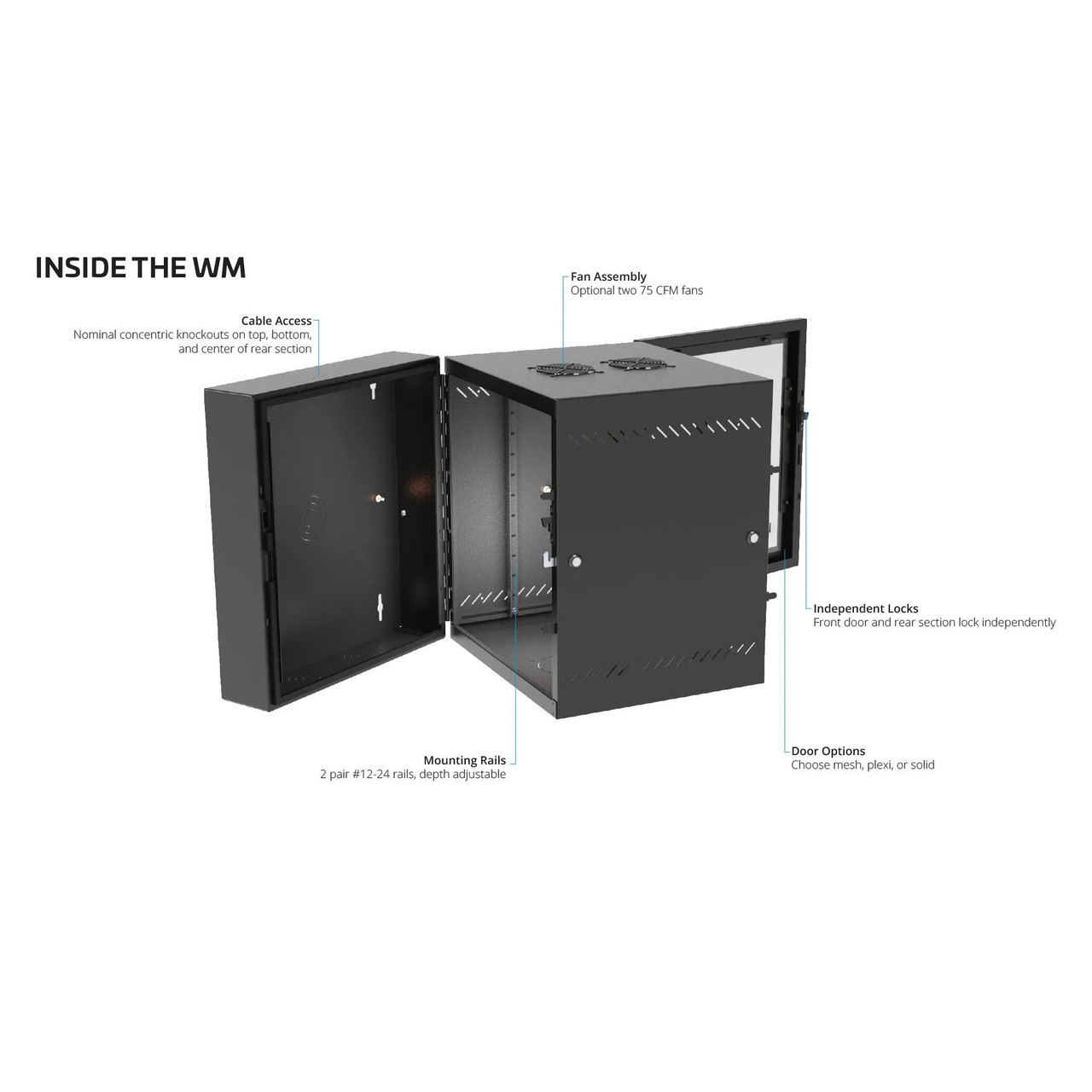 GL48WMP | 25U | Wall | Mount | Data | Cabinet | Plexi | Door | 24 ...