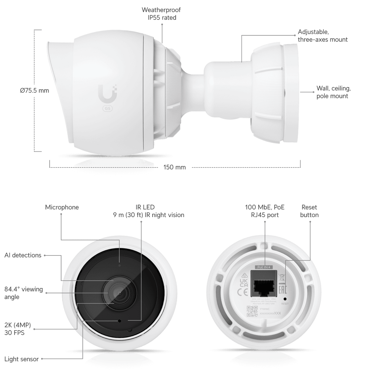 Ubiquiti | UVC-G5-BULLET | HDR | 5 | Megapixel | IP | Network | Camera