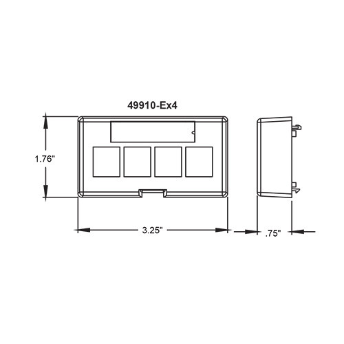 Leviton | 49910-EE4 | Black | Quickport | 4-Port | Cubicle | Data ...
