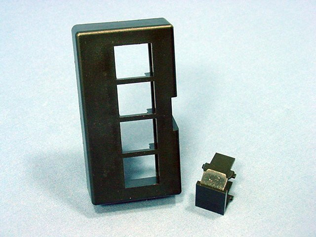 Leviton | 49910-EE4 | Black | Quickport | 4-Port | Cubicle | Data ...