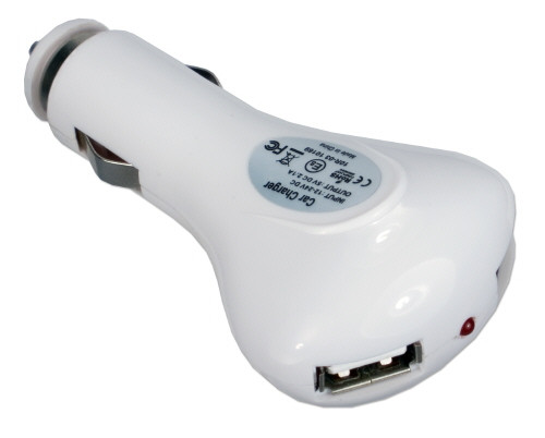 USB 2 Port Car Charger 2.1 Amp with Power Cable
