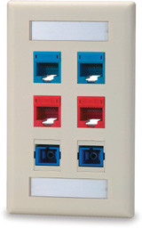 6 | Port | Single | Gang | Face | Plate | with | Labeling | Windows