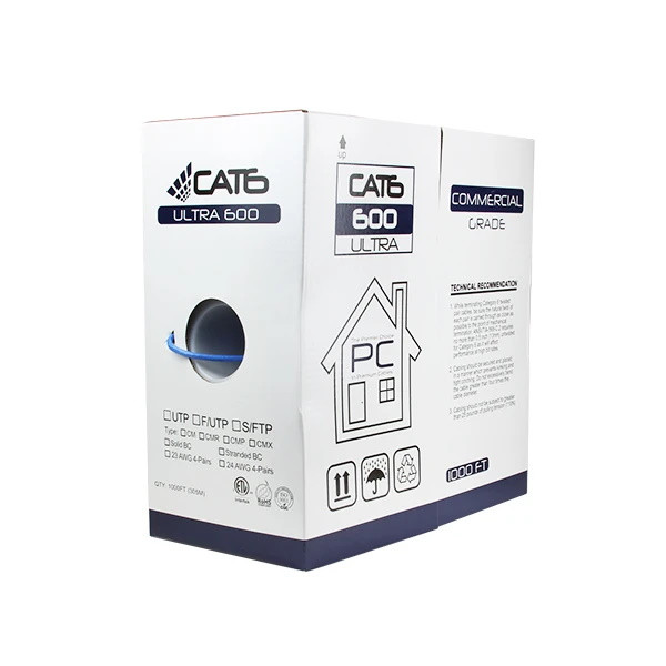 CAT6 | 600MHz | Cable | 23AWG | UTP | 4 Pairs | Solid | CMR | PVC ...