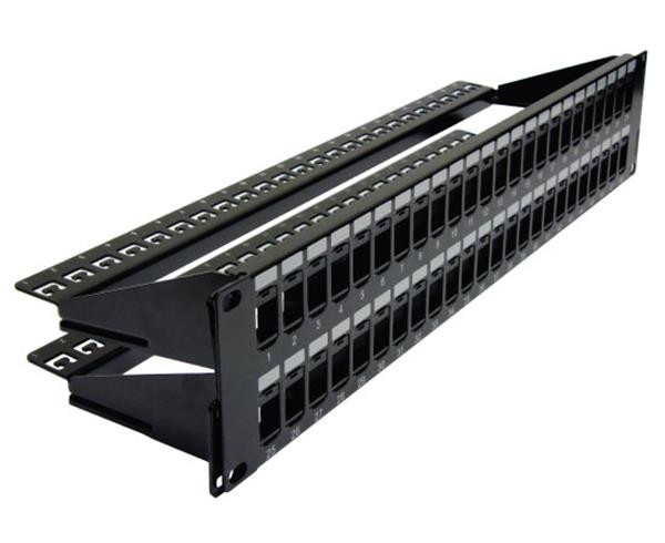 48 Port Cat 6A 2U Snap In Jack Patch Panel