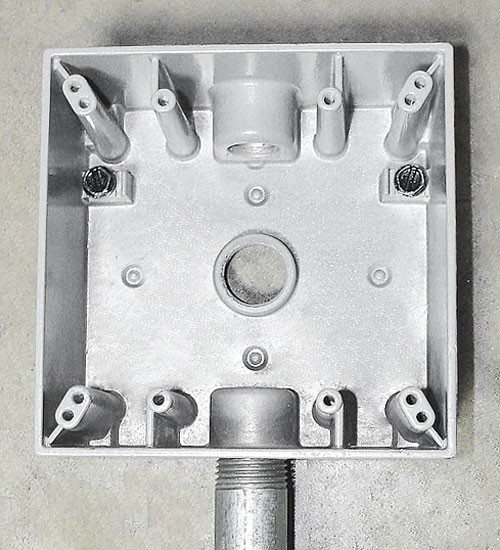 2" Deep Double Gang Outdoor Weatherproof Box (3) 1/2" Holes