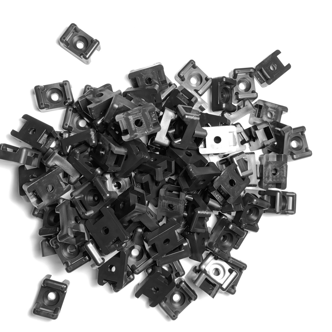 4 | Way | Large | Cable | Tie | Mount | 100/Pack | Black | and | White