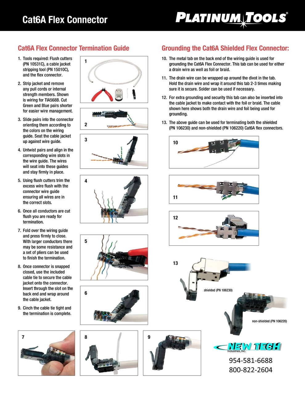 Platinum 106220 CAT6A Modular Flex Connector Tooless Installation