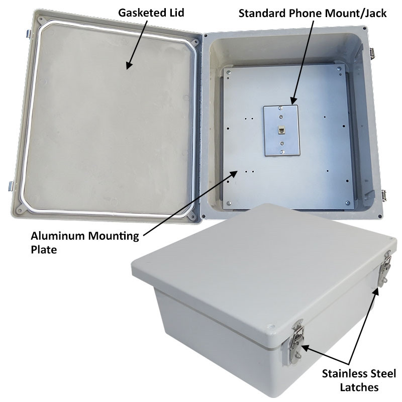Weatherproof | Emergency | Phone | Call | Box | 17x14x6