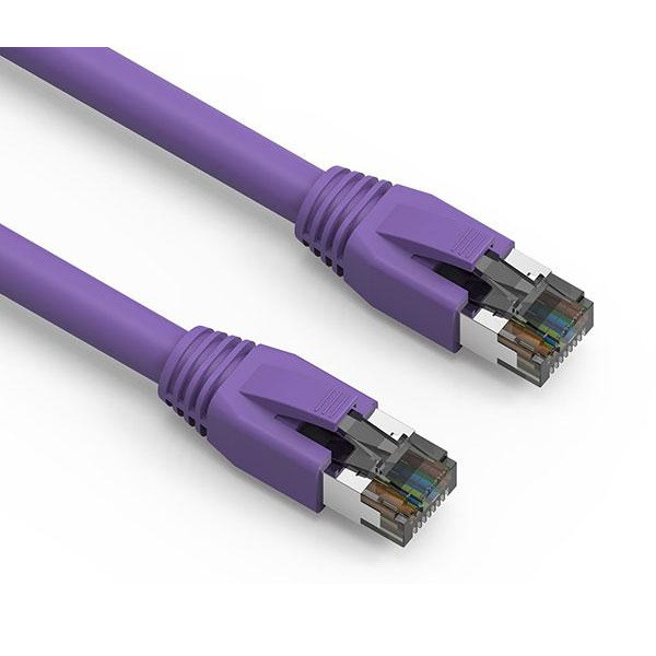 409-607 | CAT8 | Ethernet | Patch | Cable | Dual | Shielded | S/FTP | Snagless | Molded | Boot ...