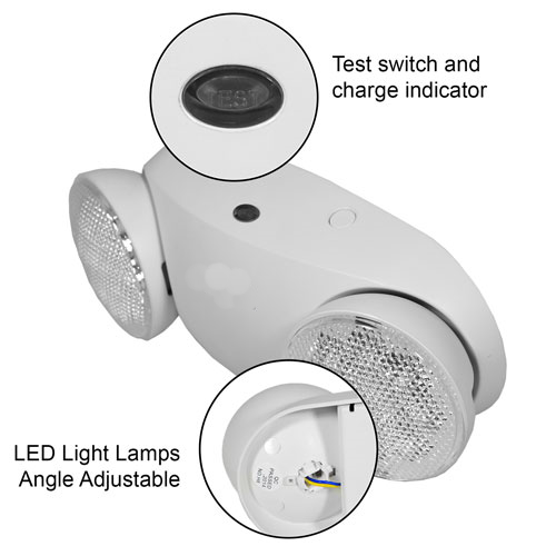 Emergency | Light | Adjustable | Round | Head | LED | EXIT | 90 ...