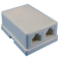 Modular Dual Telephone Surface Mount Jack 6P4C