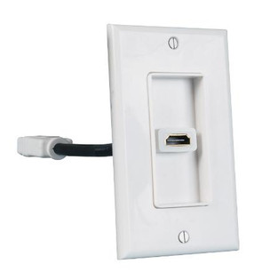 Recessed Decora Style HDMI Wall Plate with Pigtail High Speed with Ethernet