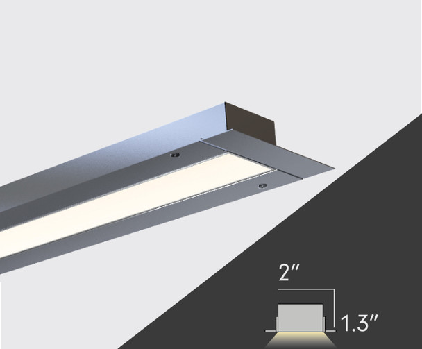 GlowbackLED 2 Inch Trimless Plaster In Recess Mount Linear Light Fixture LVLBY2T
