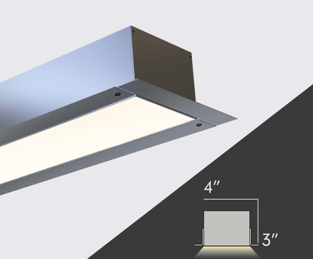 4 inch wide Trim-less High Output Recessed Linear UL Listed Flush Mount ...