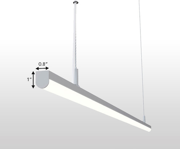 0.8" x 1" Slim and Compact Pendant Mounted Linear LED Light Fixture w ...