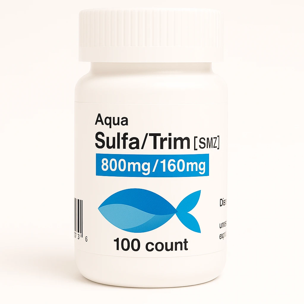 Aqua Sulfa (Sulfamethoxazole/ Trimethoprim) 800mg /160mg 100 Tablets