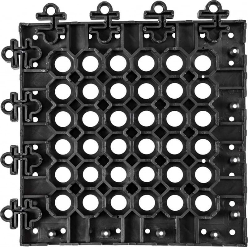 NOTRAX PVC Modular Floor Tiles, Drainage, Diamond Flex-Lok™ 12X12 Black ...