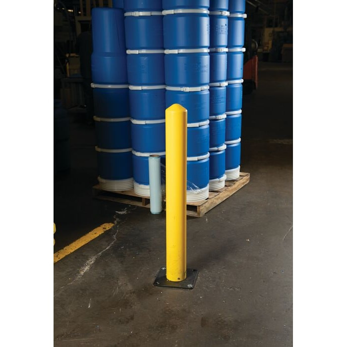 EAGLE 7" x 42" , Plastic, Bollard Post, Yellow - 1733 - EnSafeCo.com