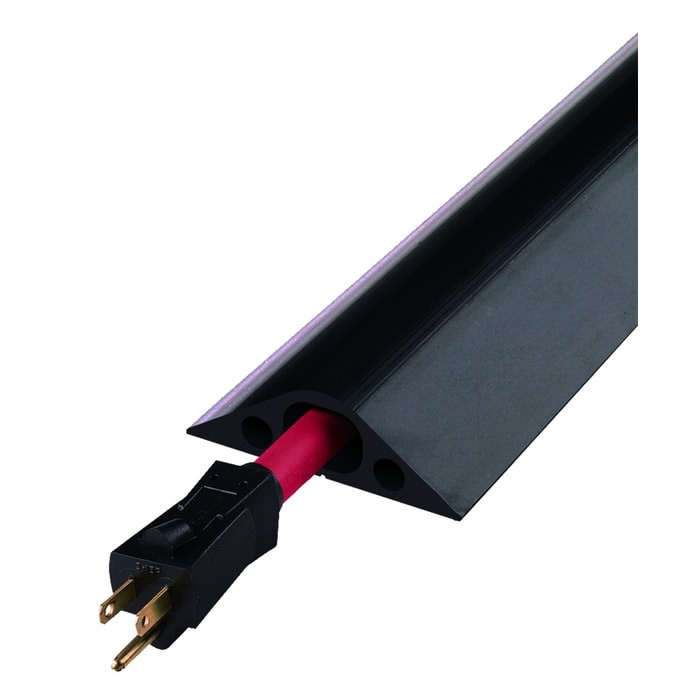 CHECKERS 10 ft. Single Channel Rubber Duct Cable Cover for Office Cords ...