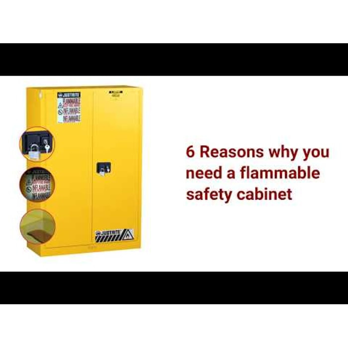 JUSTRITE 45 Gallon, 2 Shelves, 2 Doors, Self Close, Flammable Cabinet ...