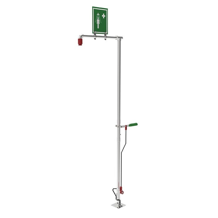 JUSTRITE Floor Mount, Self-Draining Hughes Drench Shower, Stainless ...