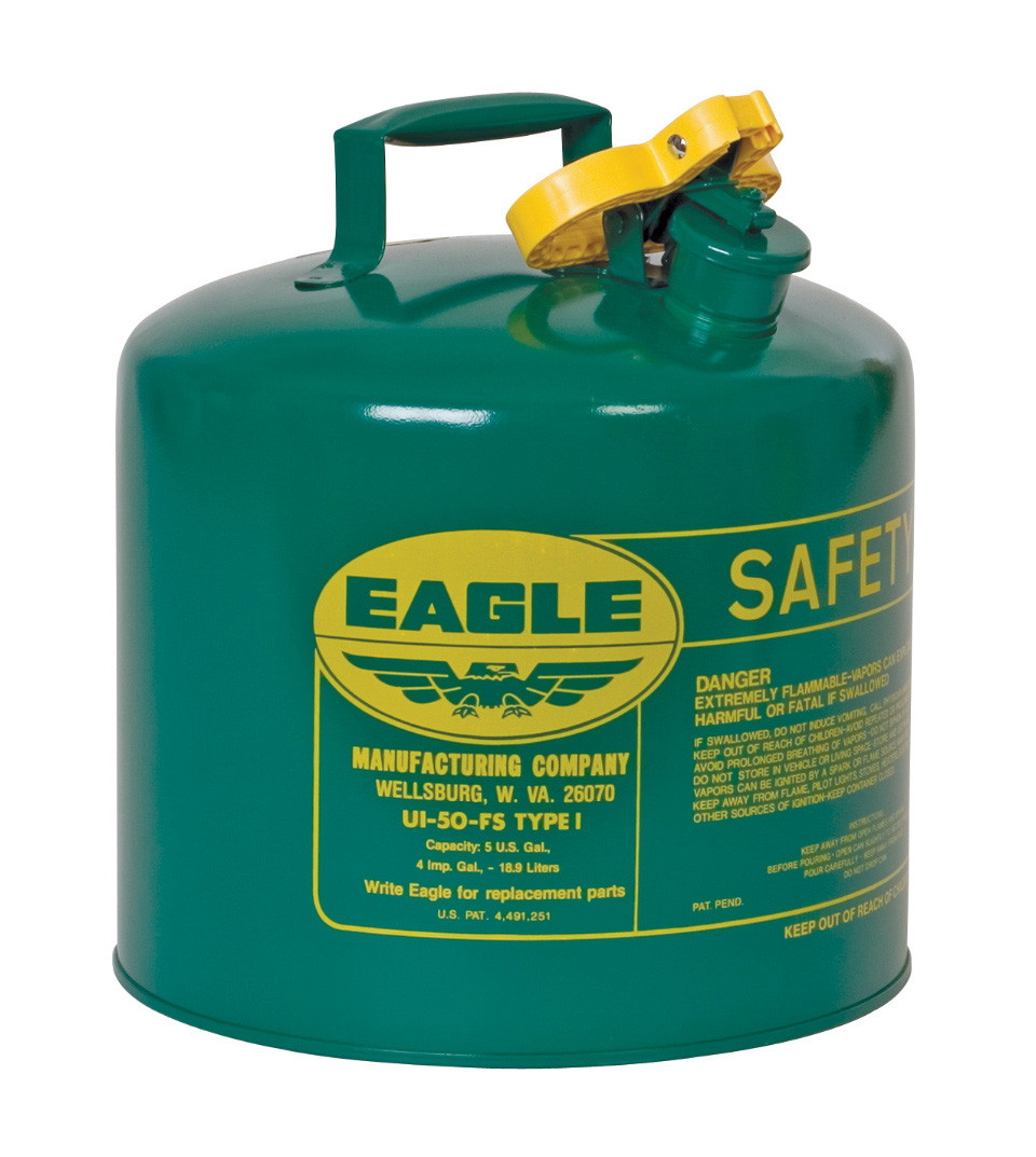 EAGLE 5 Gallon Safety Can for Combustibles, Type I, Flame Arrester ...