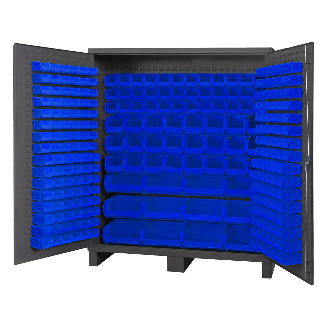 DURHAM SSC-722484-BDLP-264-5295, Bin Cabinet, 24X72, 264 blue bins