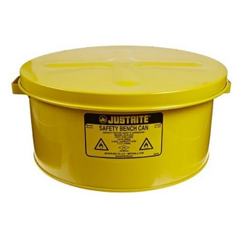 JUSTRITE 3 GAL BENCH CAN YELLOW - EnSafeCo.com