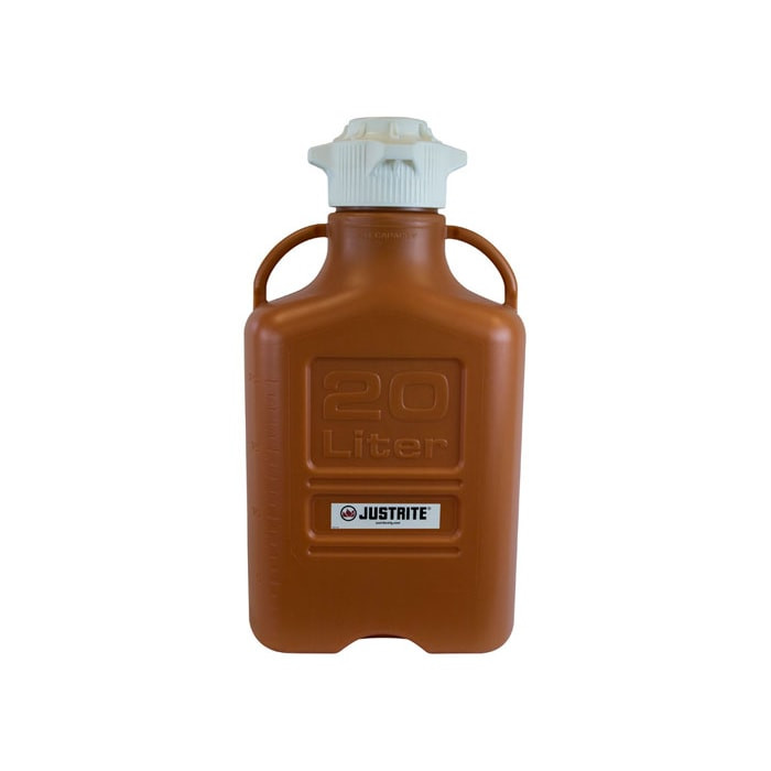 JUSTRITE 20 Liter HDPE Carboy, 120mm Cap, Amber - 12922 - EnSafeCo.com