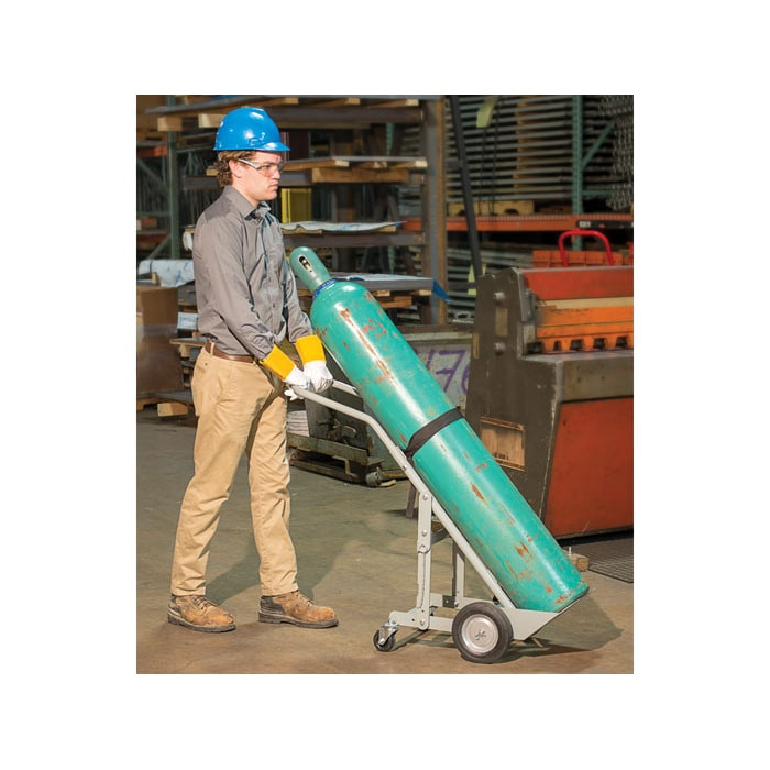 JUSTRITE Single Cylinder Hand Truck, 8" Semi-Pneumatic Wheels, Rear ...