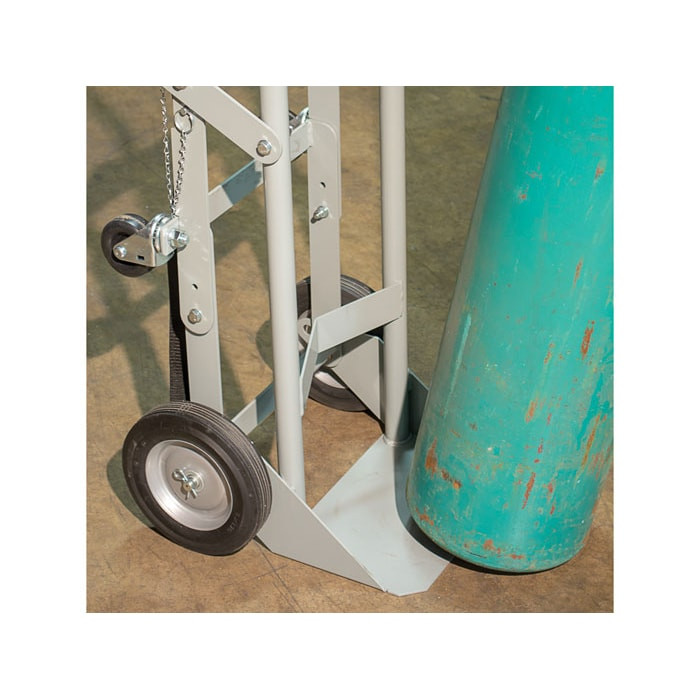 JUSTRITE Single Cylinder Hand Truck, 8" Semi-Pneumatic Wheels, Rear ...