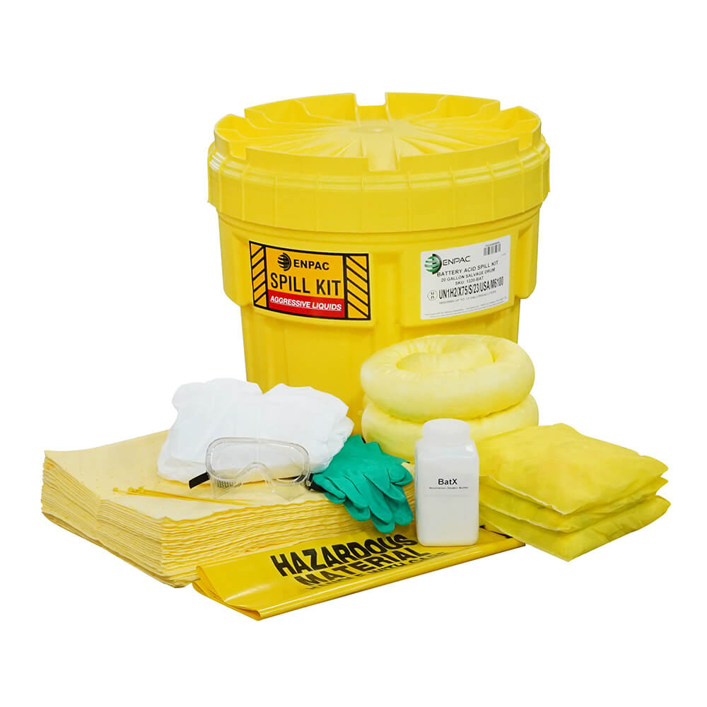 ENPAC Battery Acid 20-Gallon Salvage Drum Spill Kit | EnSafeCo