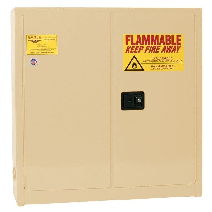 EAGLE 24 Gallon, 3 Shelves, 2 Door, Manual Close, Flammable Liquid ...