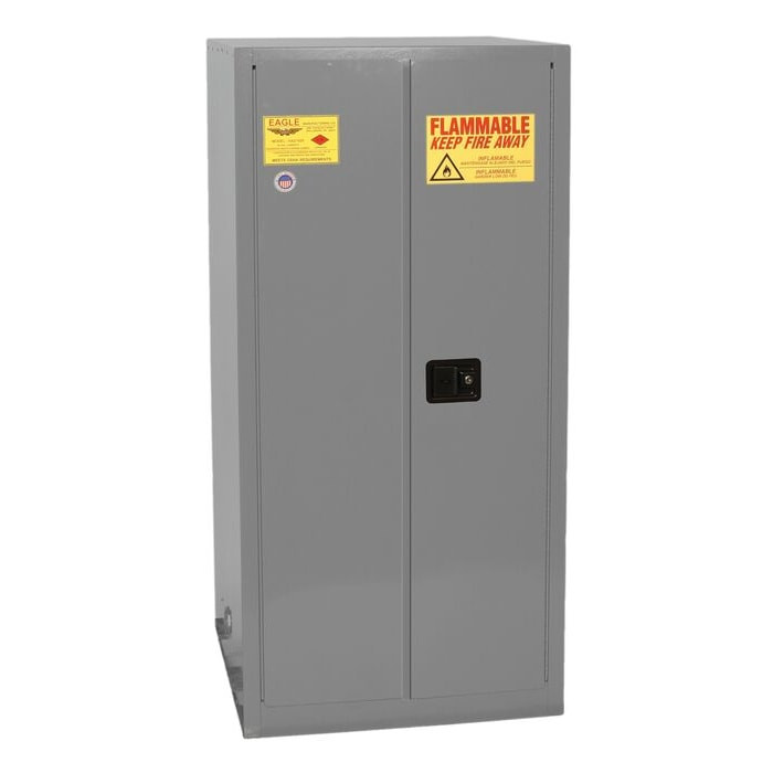 EAGLE 55 Gallon, 1 Drum, Vertical, 1 Shelf, 2 Door, Self Close, Safety ...