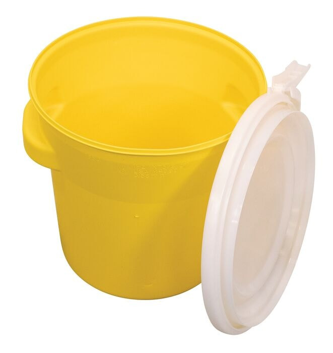EAGLE 20 Gallon Plastic Lever-Lock Lab Pack Plastic Barrel Drum in Yellow