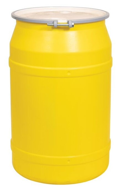 EAGLE 55 Gallon, Metal Bolt Rings, Lab Pack Plastic Barrel Drum with ...